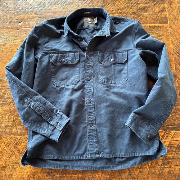 H&M | Jackets & Coats | Logg Hm Navy Shacket Button Down Chore Barn ...